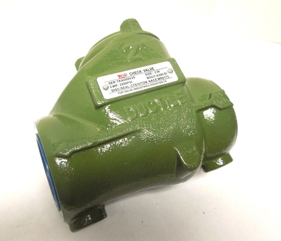 SWING CHECK VALVE 2" NPT 2000 CWP DUCTILE IRON SCREWED CAP NACE ...