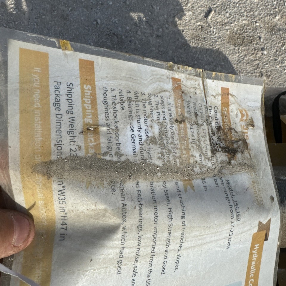 Cat 320 Excavator Hydraulic plate compactor JSC160 80 MM Pins ...