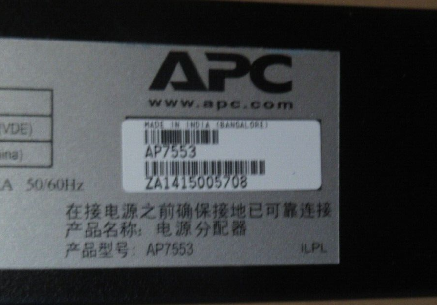 APC AP7553 20x C13 4x C19 Basic ZeroU Rack PDU Power Distribution Unit ...
