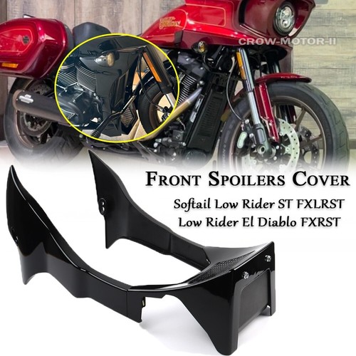 Front Fairing Spoilers Cover Guard Bright Black For Harely Low Rider ST ...