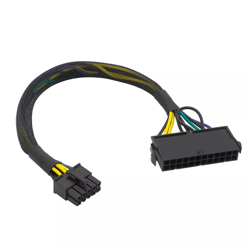 24 Pin to 10 Pin ATX PSU Sleeved Adapter Cable for IBM / Lenovo Desktop ...