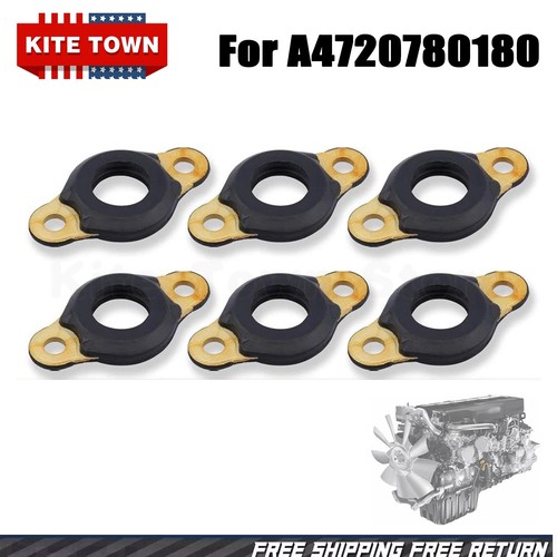 6PCS Fuel Injector Seals For Detroit Diesel Engines DD15 A4720780180 ...