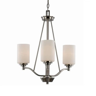 Mod Pod 3-Light Brushed Nickel Candle Chandelier Light Fixture with ...
