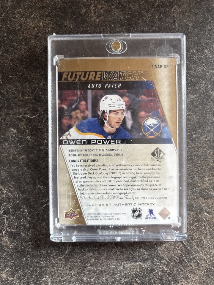2022-23 SP Authentic Future Watch Limited Auto Patch Owen Power 047/100 ...