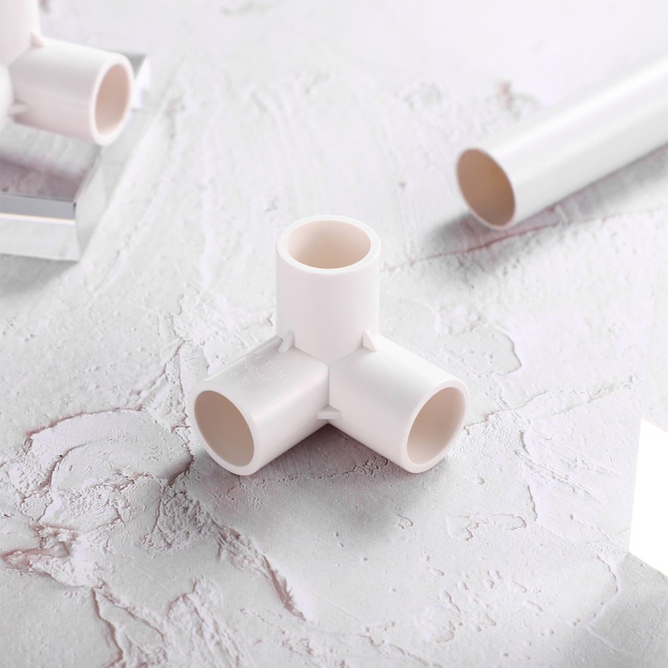 8Pcs PVC Connector 3-Way Elbow Fittings for PVC Furniture Fittings ...