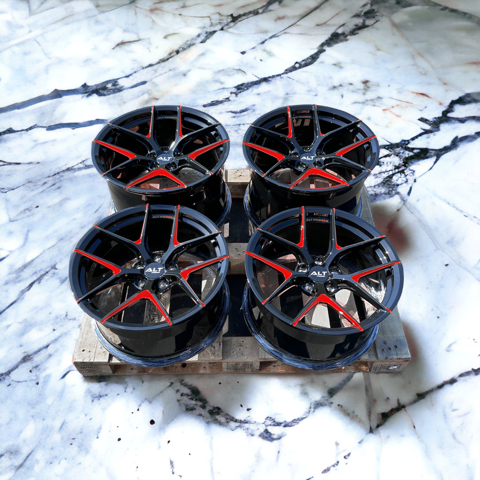 19" 20" ALT5 Forged Gloss Black Red wheels for C6 C7 Corvette Z06 Grand ...
