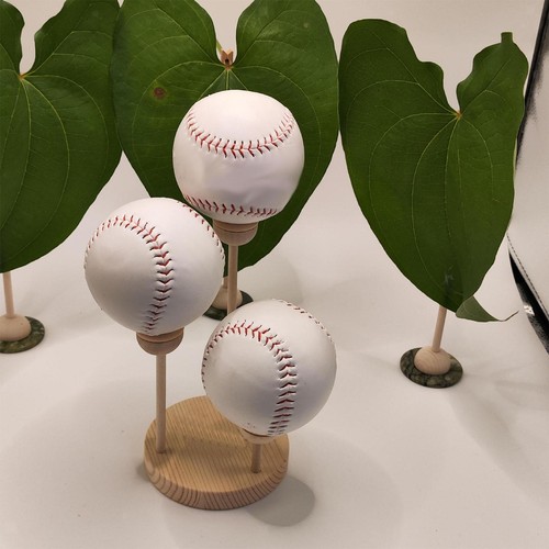 Baseball Display Stand Desktop 3 Seat for Collections Golf Ball Crystal ...