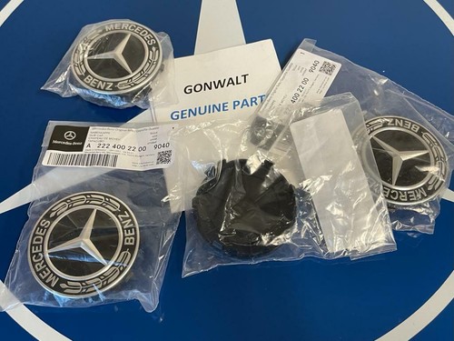 Mercedes Benz SLC300 CLA250 Set of 4 Black Wheel Center Hub Cap OE ...
