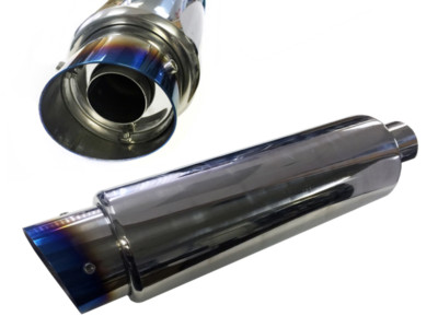 Muffler Fireball Style Slanted Round Titanium Tip with silencer | eBay