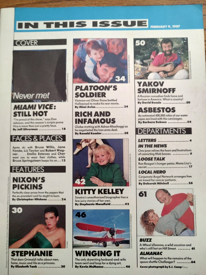 1987 FEBRUARY 9 US MAGAZINE - DON JOHNSON & PHILIP MICHAEL THOMAS COVER ...