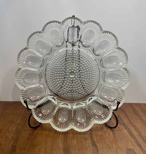 Vintage Glass Egg Platter by Indiana Glass Vintage Hobnail Deviled Egg ...