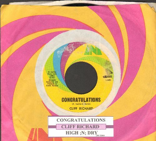 Richard, Cliff - Congratulations Uni 55069 Vinyl 45 rpm Record | eBay