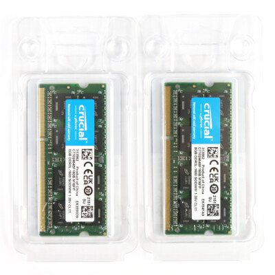 Crucial 16GB (2x8GB) Kit DDR3L 1600MHz SODIMM PC3L-12800 1.35V Laptop ...