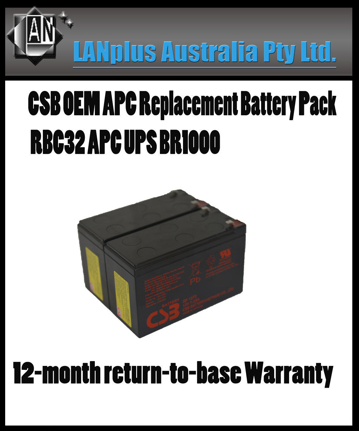 APC RBC124 UPS High Rate 34w Battery by Hitachi CSB HR Series for sale ...