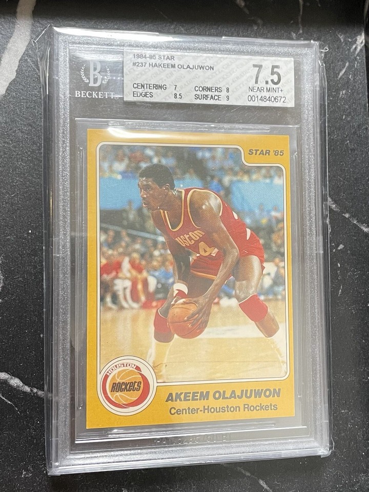 1984-85 Star #237 Hakeem Akeem Olajuwon Rookie Card XRC BGS 7.5 NM+ | eBay