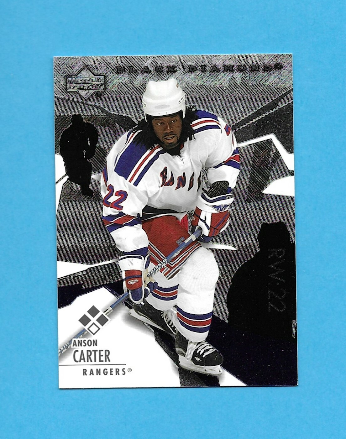 03-04 Black Diamond TRIPLE Card # 129 ANSON CARTER NY RANGERS STRONG ...