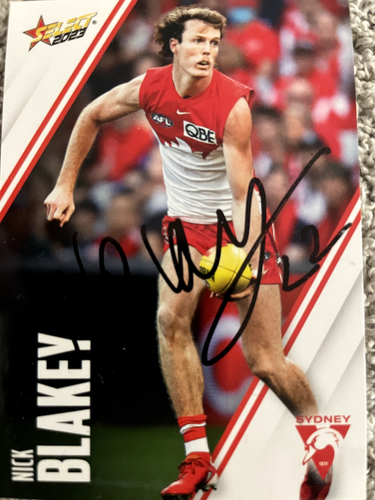NICK BLAKEY SYDNEY SWANS 2023 SELECT AUTOGRAPHED CARD | eBay