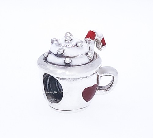 NEW 100% Authentic PANDORA 925 Cocoa & Candy Cane Cup Pendant Charm ...