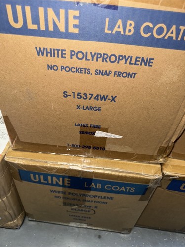 Uline White Polypropylene Lab Coat Size x-large. Case Of 25 Coats | eBay