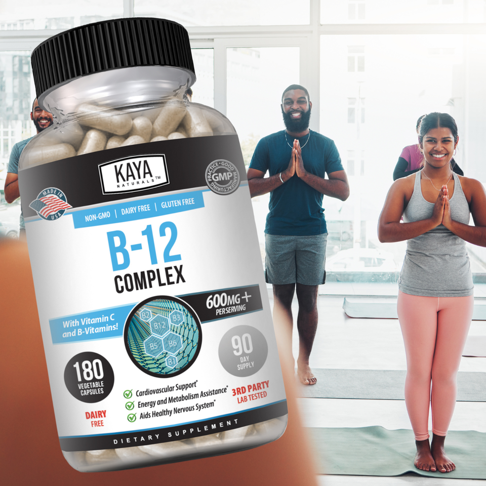B-12 Complex 180ct Vitamin B2 B6 B12 & C Biotin Inositol Folate Choline ...
