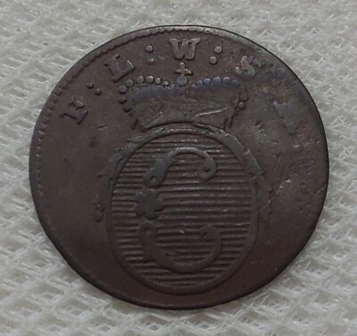 1790 LOWENSTEIN WERTHEIM ROCHEFORT GERMAN STATES 1 PFENNIG COPPER COIN ...