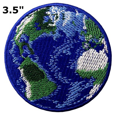 #5108 3.5" World Planet Earth Embroidery Iron On Applique Patch | eBay
