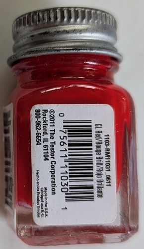 Testors 1/4oz Gloss Red Enamel Model Paint 1103 New | eBay