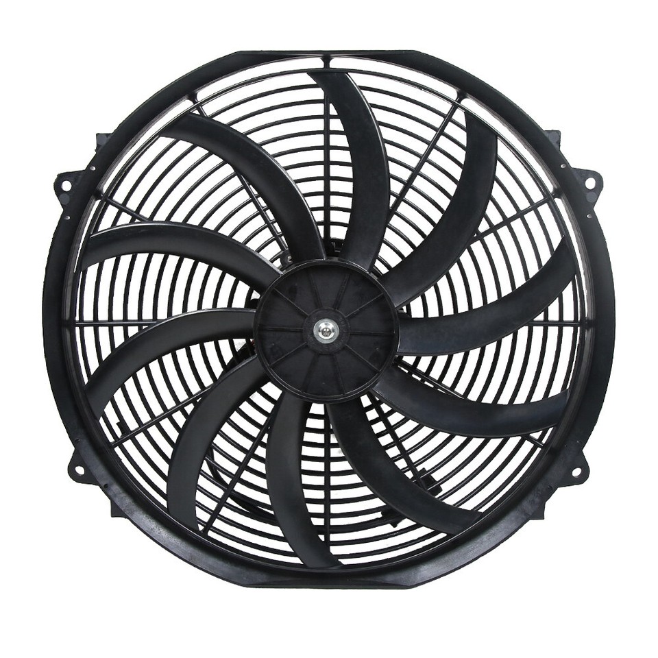 Black 16'' Push/Pull Electric Radiator Cooling Slim Fan 12V 200W ...