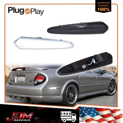 For 2000-2003 Nissan Maxima Smoked White LED Rear Bumper Side Marker ...