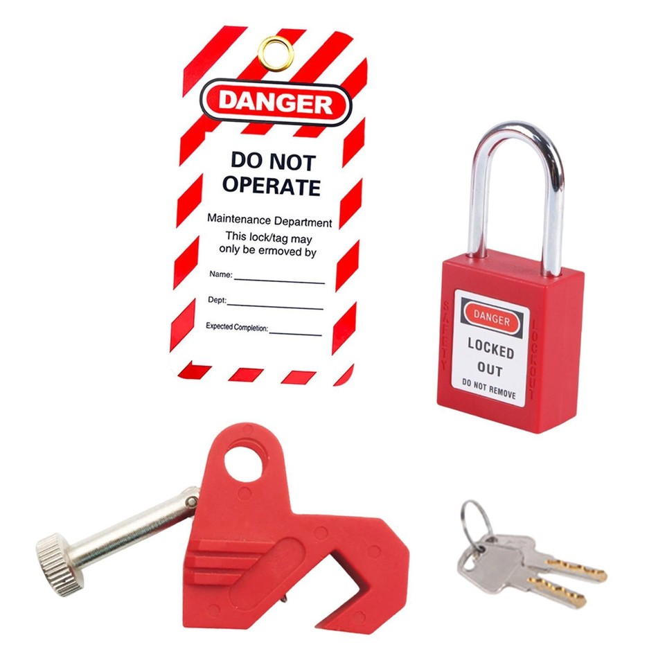 Circuit Breaker Lockout Kit Lock and Keys Set Red for Various ...