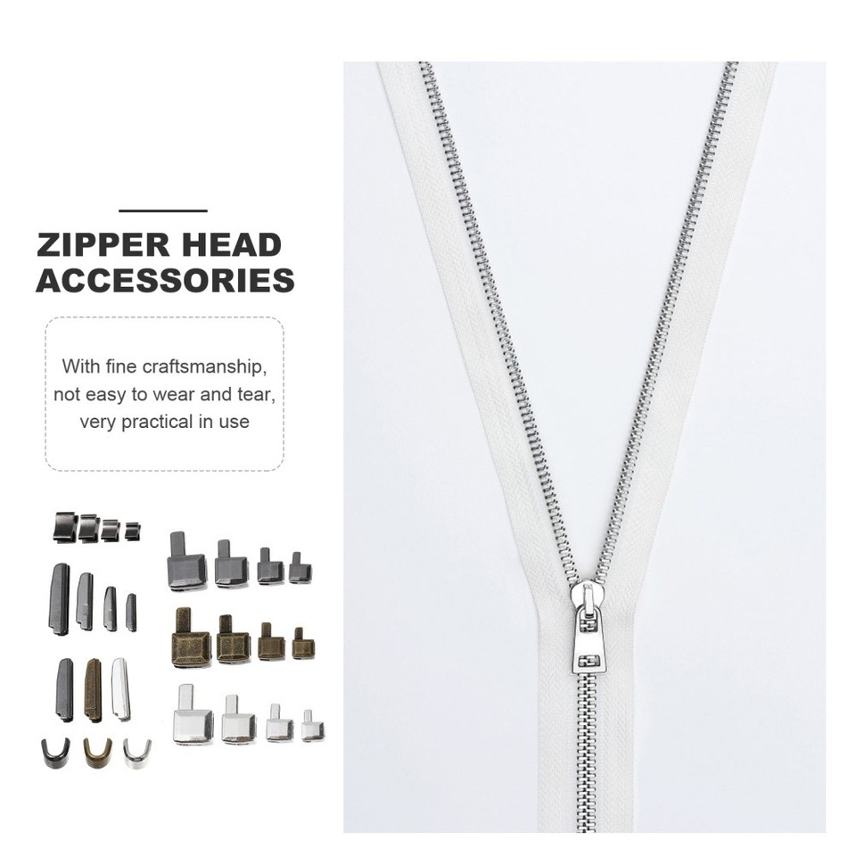 24 Set metal zipper tools Zipper Bottom Stopper Zipper Repair Zipper ...