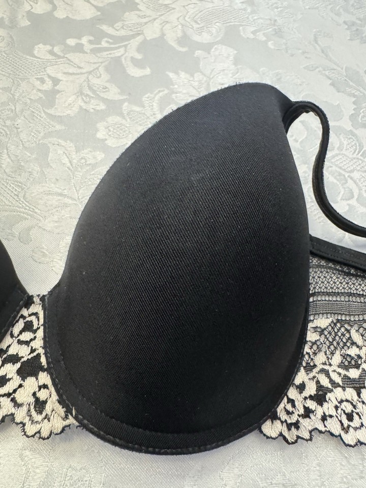 Wacoal Petite Size 36A Bra Embrace Lace Push Up Black White Underwire ...