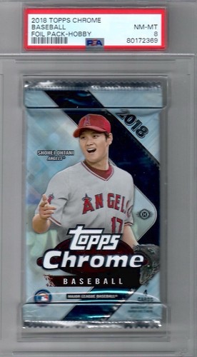 2018 Topps Chrome Baseball Foil Pack Hobby PSA 8 NM-MT Ohtani Acuna ...