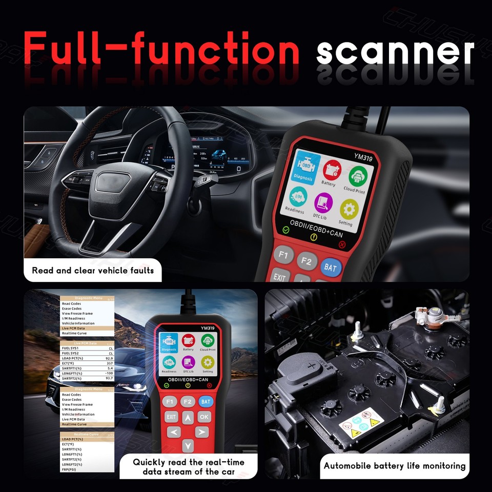Automotive OBD Scanner Car Code Reader OBD2 Check Engine Light ...