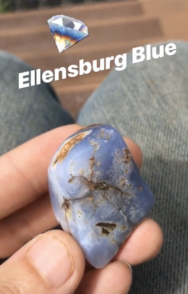 Ellensburg Blue Agate 178.8 Carats Very Rare Gemstone Mineral Specimen ...