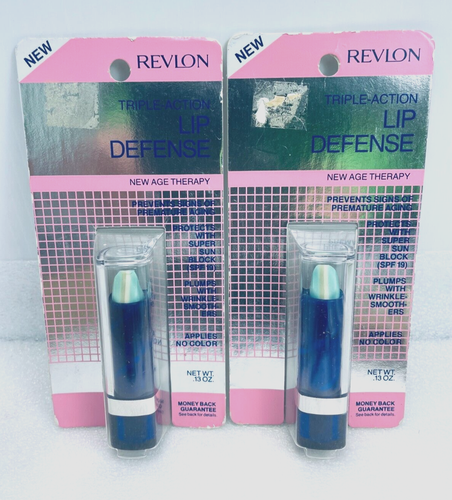 New (2) REVLON TRIPLE ACTION LIP DEFENSE New Age Therapy *VINTAGE RARE ...