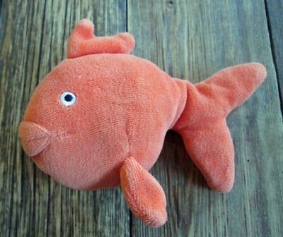 Orange Fish Plush Baby Rattle Stuffed Animal Toy 5" Goldfish Soft Ocean ...