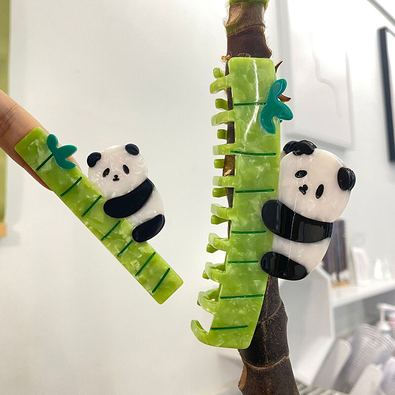 Cute Panda Hair Clip Acetate Claw Clip For Women Fashion Hair ...