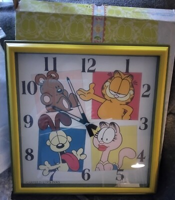 Garfield PAWS 20th Anniversary Quartz Wall Clock with Original Box ...
