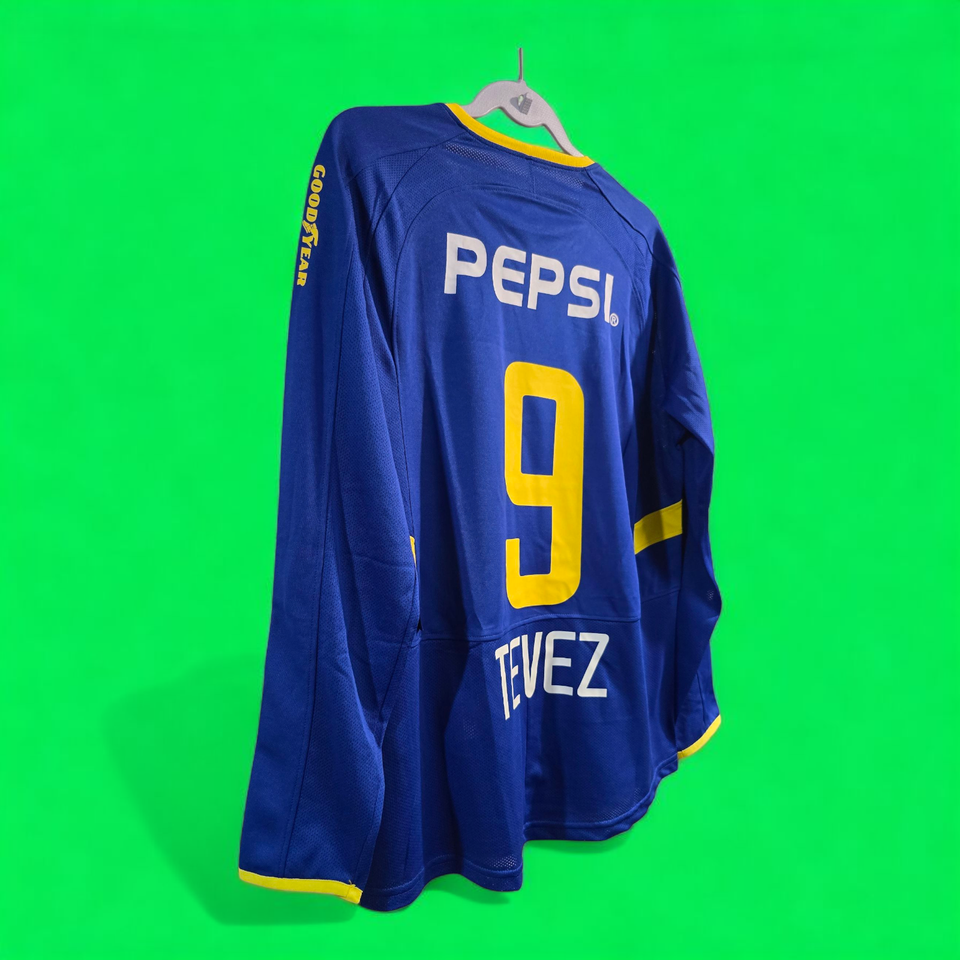 BOCA Jr. HOME 2003/2004 - Blue - TEVEZ # 9 - 2XL (Run Small) - Jersey ...