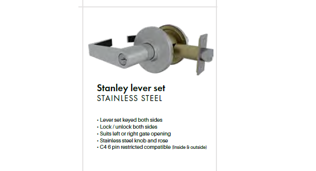 Stanley Lever Set, Stainless Steel, Keyed both sides | eBay Australia