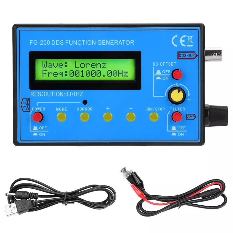 FG-200 0.01Hz-500KHz DDS Function Signal Generator Frequency Signal ...