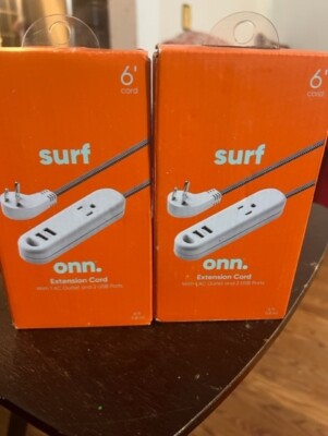 onn Extension Cord Surge Protector 1 AC Outlet 2 USB Ports 6ft BUYER ...