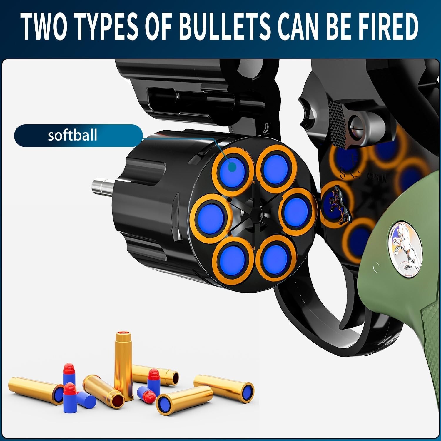 Toy Gun Foam Blaster w/ Ejecting Soft Bullets (40 Bullets), Hollster ...