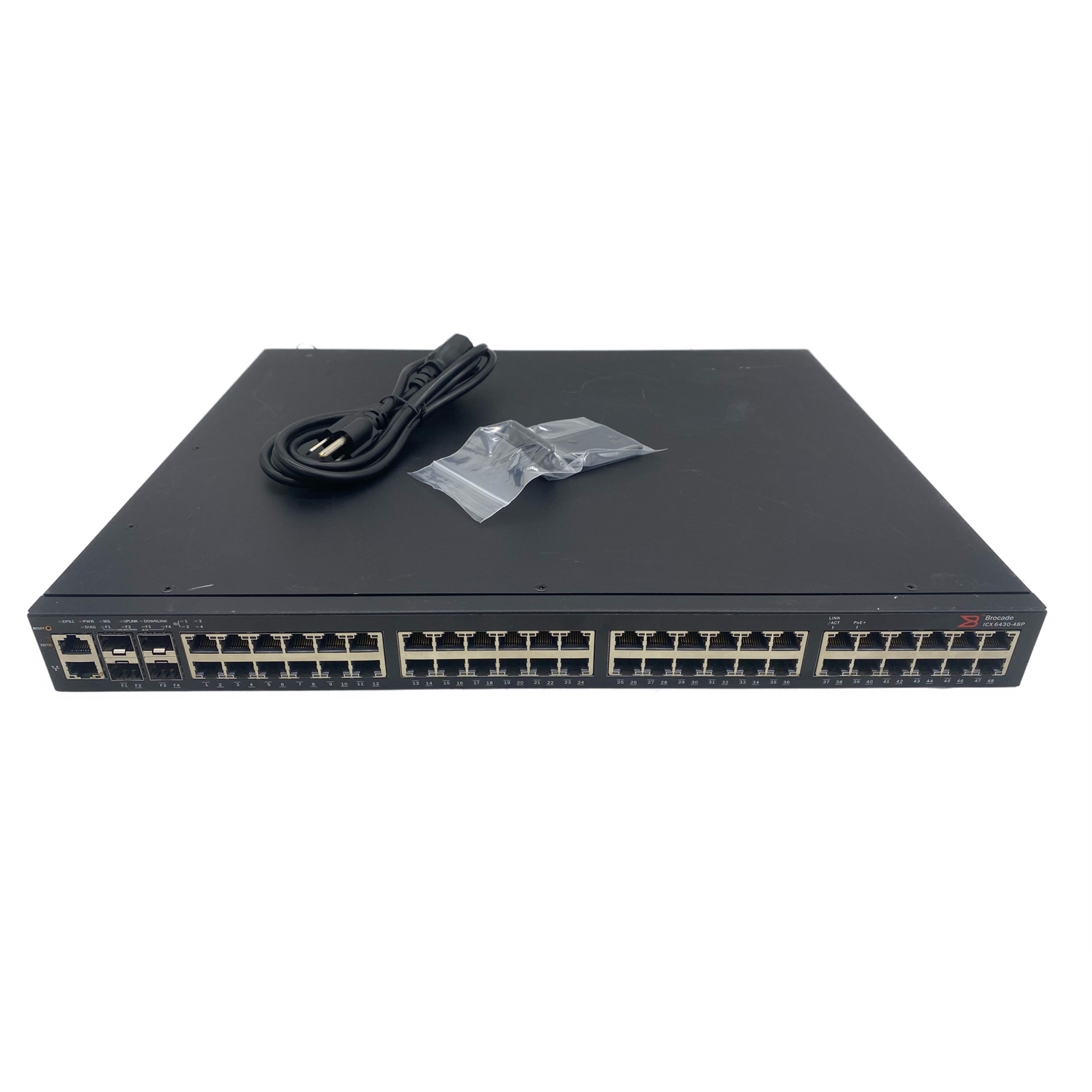 Brocade ICX 6430-48P | 48x Gigabit Ethernet PoE+ Ports | 4x SFP Ports ...