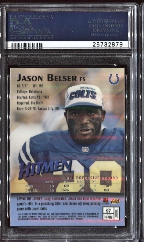 Jason Belser 1997 Topps Finest Football Refractor # 97 PSA 9 Mint | eBay
