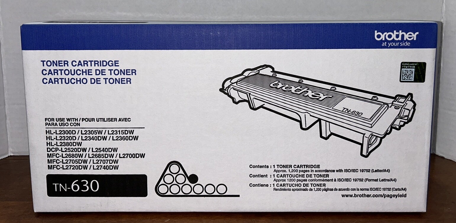 Brother TN-630 Black Toner Cartridge 1200 Page Yield OEM Sealed Box | eBay