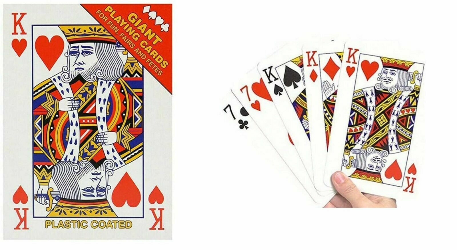 2 x Large Giant Jumbo 12cm x 8cm Deck Playing Cards [Pack of 52] Easy ...