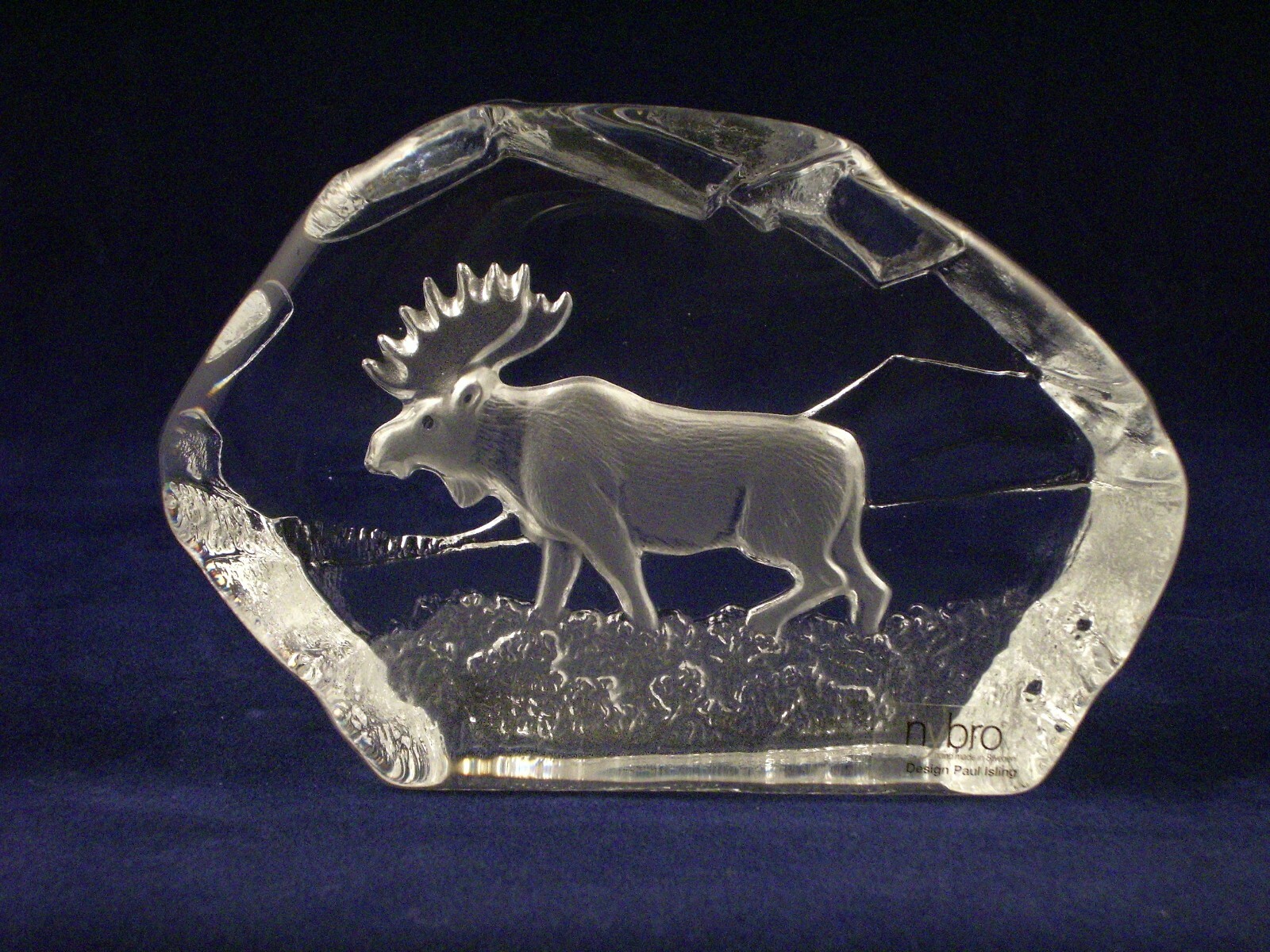 Nybro Crystal Block Moose - Hand Made in Sweden - Paul Isling design | eBay
