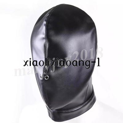 Pu Leather Sensory Deprivation Binding Head Hood Mask Lace in back for ...